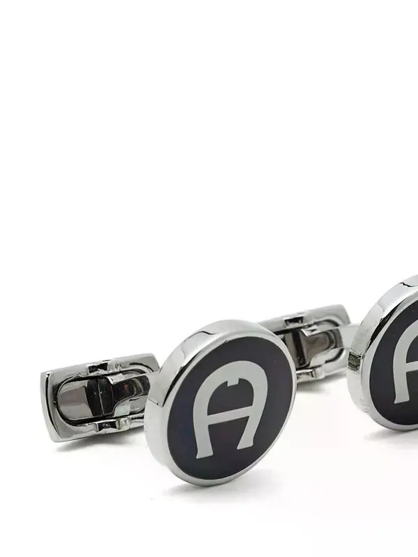 AIGNER Round-shape Enamel Cufflinks