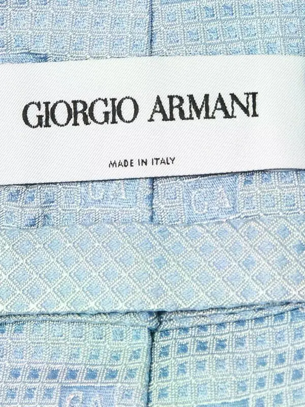 Giorgio Armani Silk Logo Tie - Blue