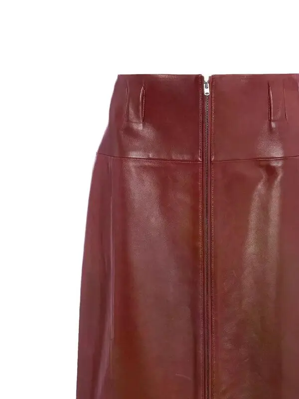 Victoria Beckham Zip-front Leather Skirt