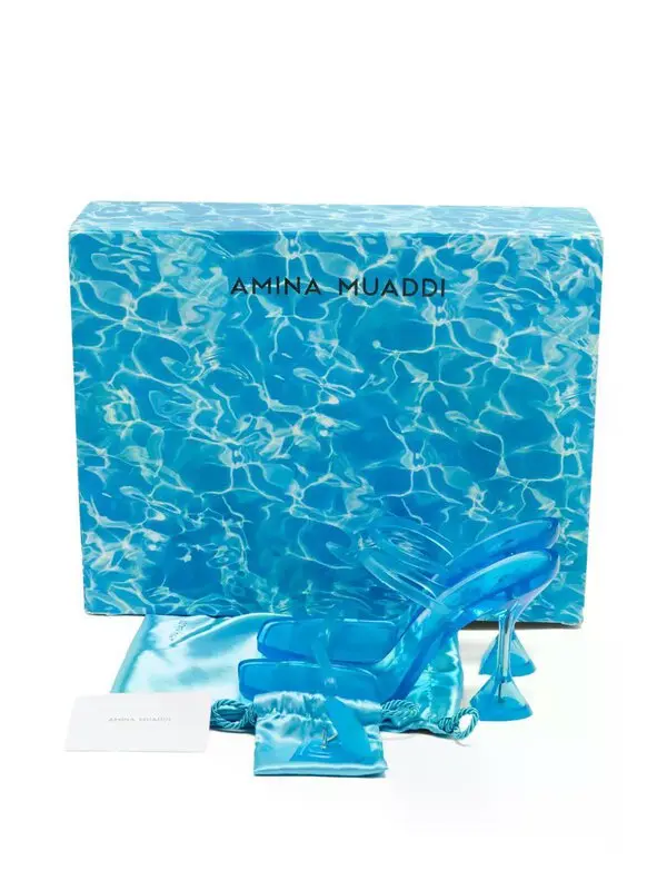 Amina Muaddi Brito Martini Glass Sandals - Blue
