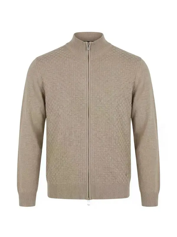TOMBOLINI Basket-weave Zip-up Cardigan