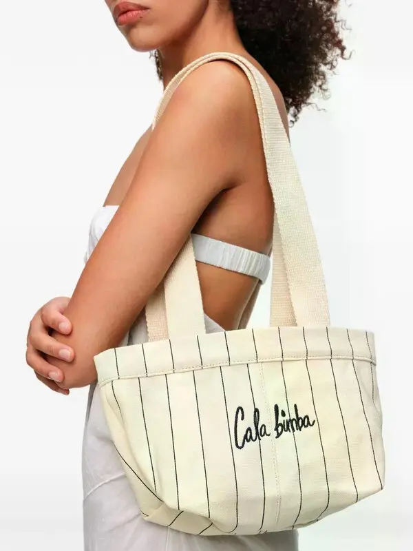 Bimba Y Lola Mini Pinstripe Logo Shoulder Bag