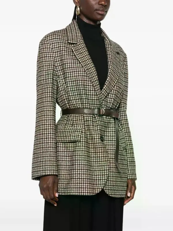 Brunello Cucinelli Check-pattern Belted Blazer