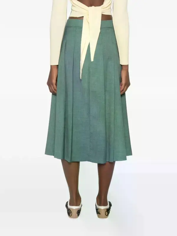VICOLO Pleated Midi Skirt