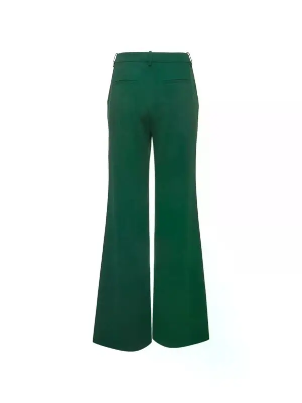 Alice + Olivia Crepe Texture Wide-leg Trousers - Green