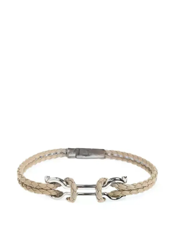 FERRAGAMO Gancini Braided Bracelet - Silver
