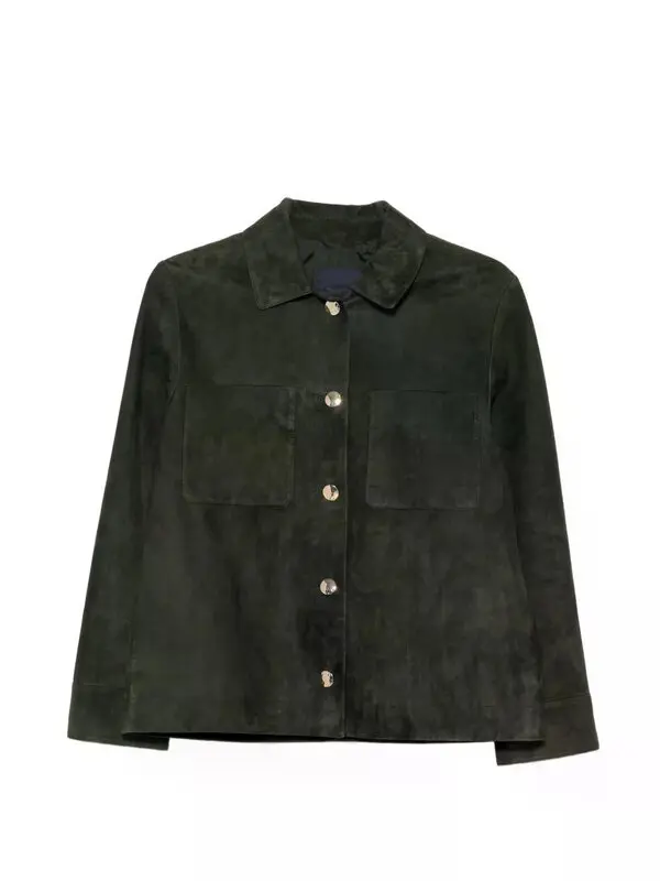 Max Mara Suede Button-fastening Jacket - Green