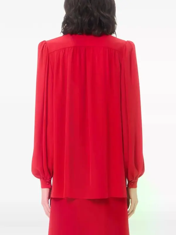 Valentino Garavani Silk Georgette Blouse With Scarf Detail - Red