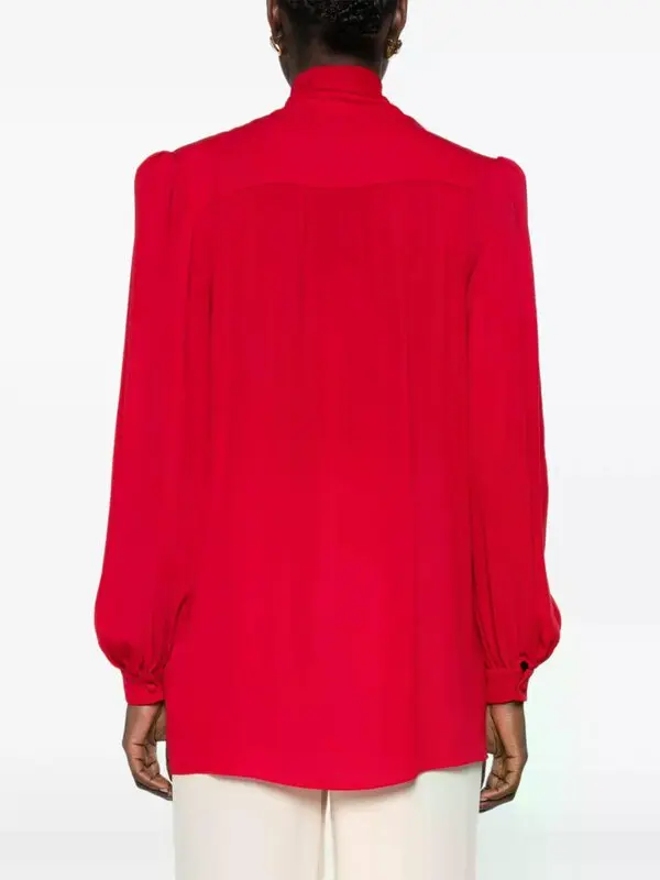 Valentino Garavani Silk Georgette Blouse With Scarf Detail - Red