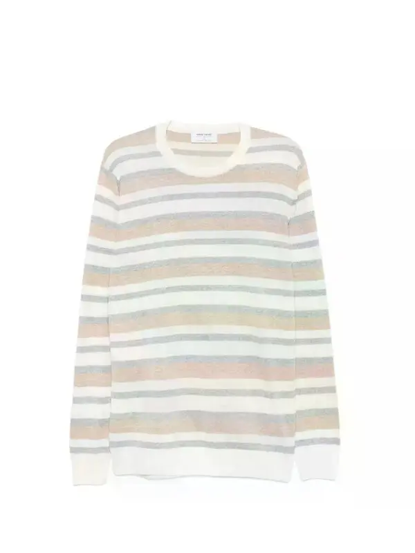 GRAN SASSO Striped Crew Neck Sweater - Neutrals