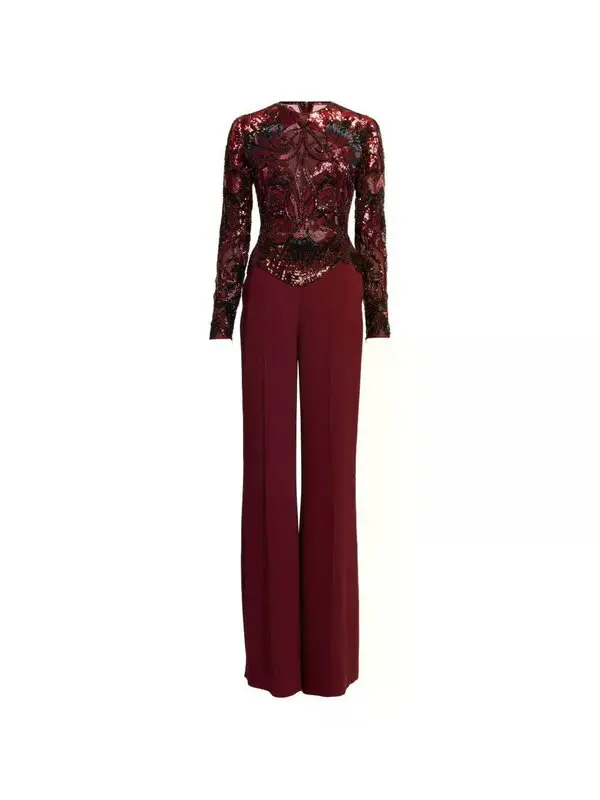 Elie Saab Embellished Jumpsuit - Red
