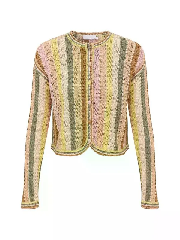 Zimmermann Indra Stripe Crochet Cardigan