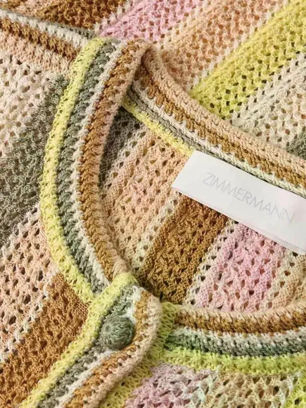 Zimmermann Indra Stripe Crochet Cardigan