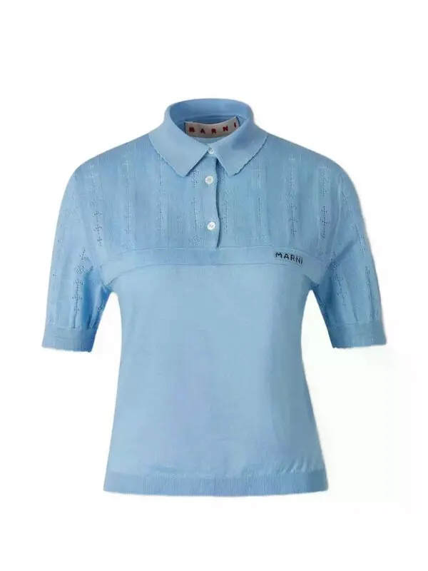 Marni Pointelle Knit Polo Shirt
