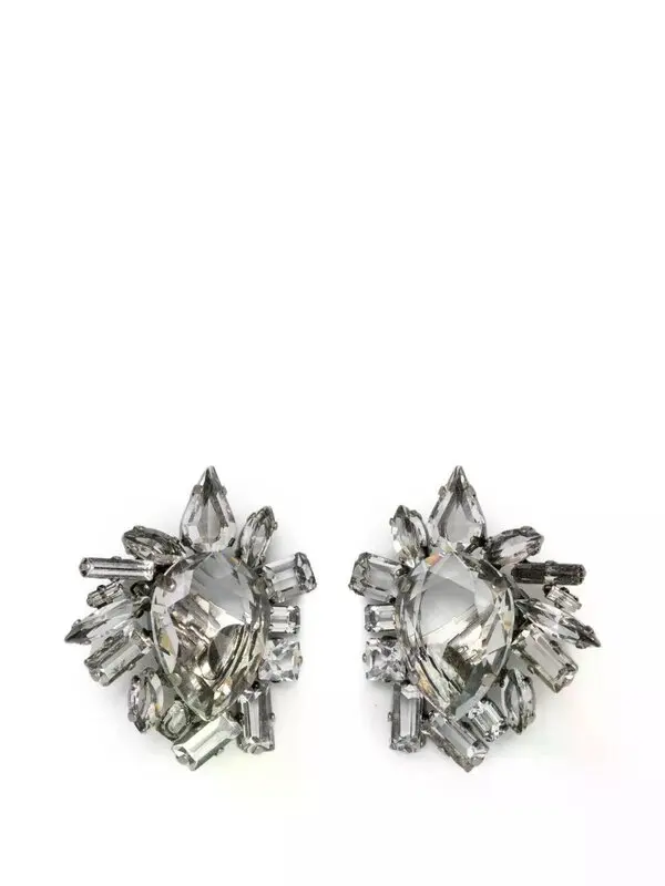 Ermanno Scervino Crystal-embellished Clip-on Earrings - Silver