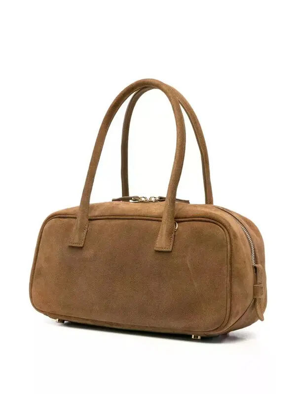 Sandro Top Zip Fastening Shoulder Bag With Twist-lock Pocket - Neutrals