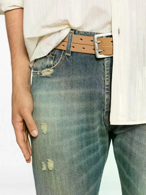 YES LONDON Distressed Slim Jeans