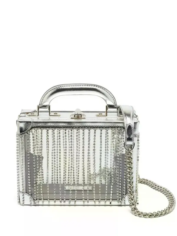 AREA Crystal-fringe Satchel Bag - Silver