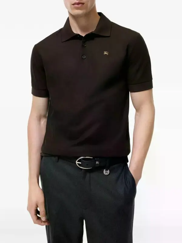 Burberry Logo-embroidered Polo Shirt - Brown