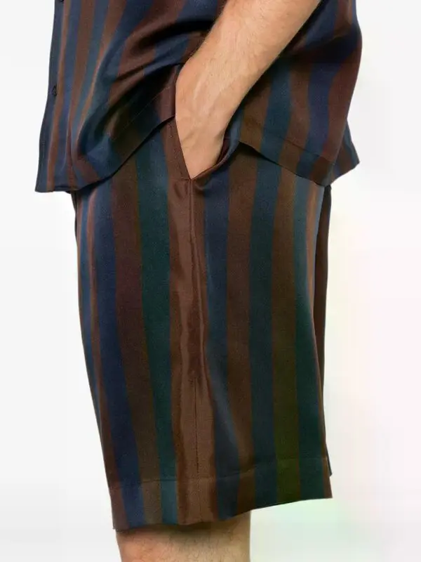 Fendi Striped Silk Shorts