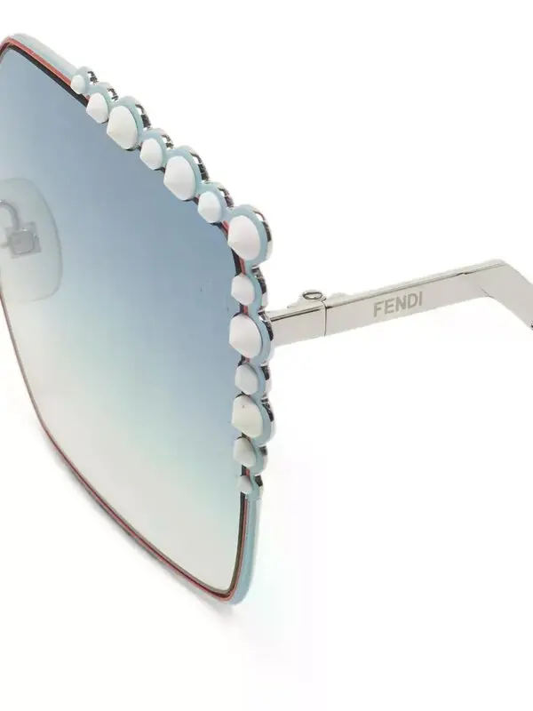 Fendi Studded Square-frame Sunglasses
