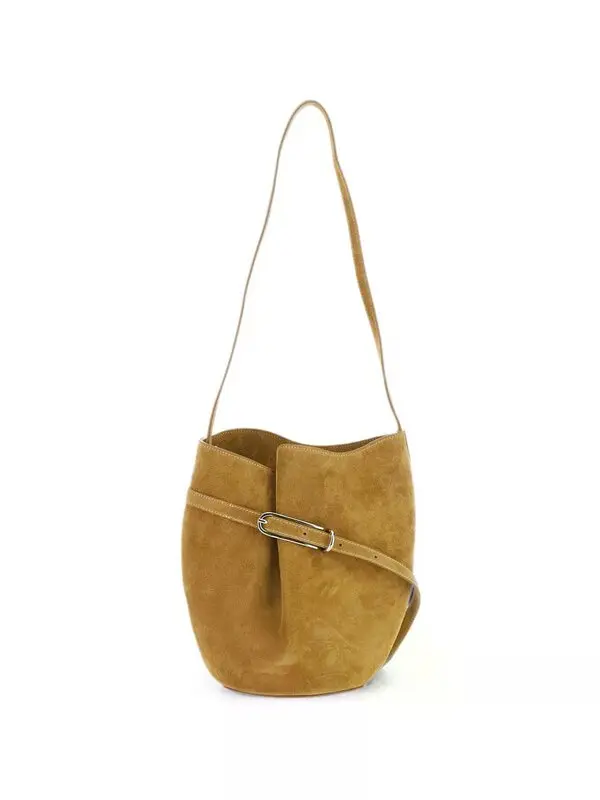 LIFFNER Belted Suede Bucket Bag - Brown