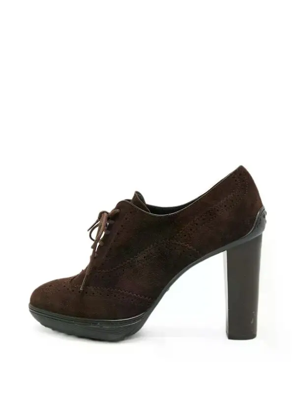 TOD'S Brogue Detail Lace-up Pumps - Brown