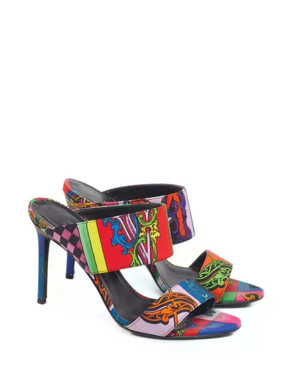 Versace Baroque Print Stiletto Heel Sandals