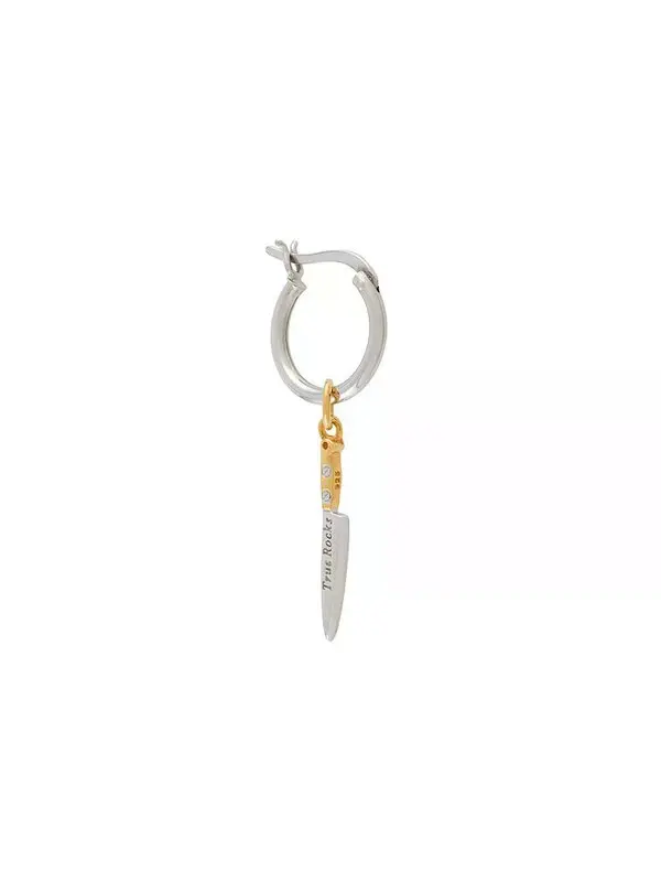 TRUE ROCKS Sterling Knife Hoop Earring - Silver