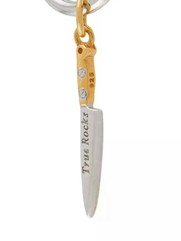 TRUE ROCKS Sterling Knife Hoop Earring