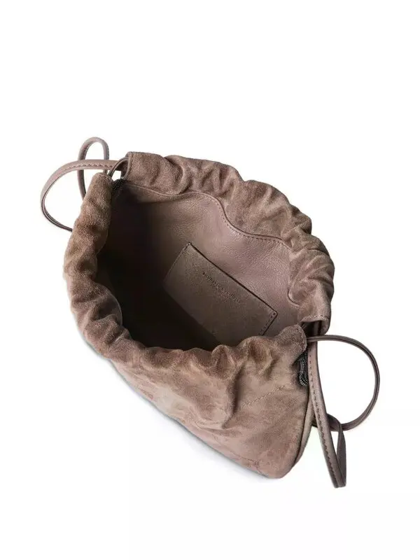 Brunello Cucinelli Suede Drawstring Shoulder Bag