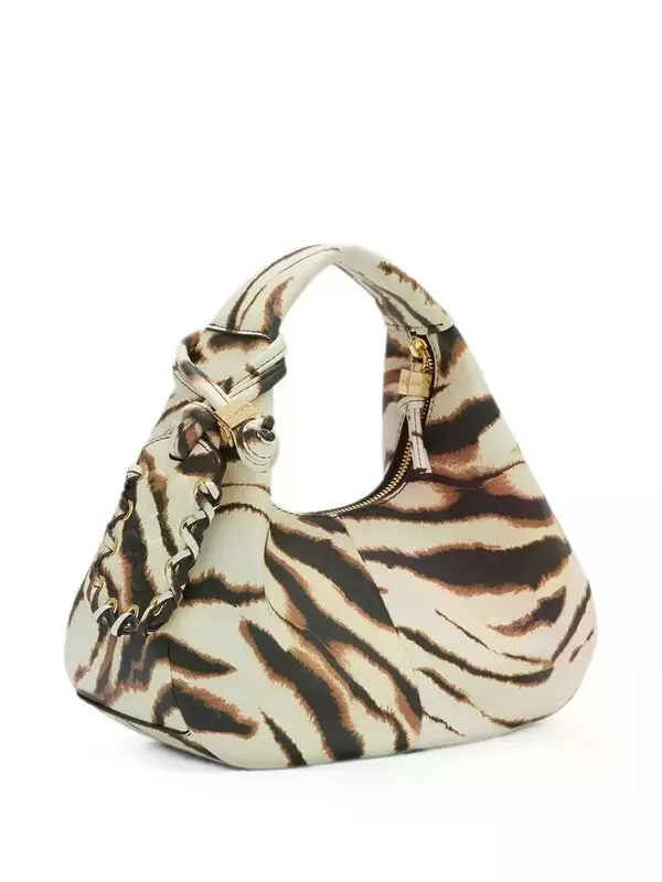 GANNI Zebra Print Shoulder Bag - Neutrals