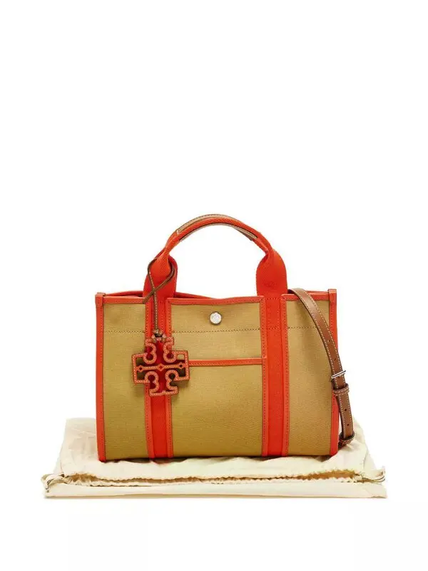 Tory Burch Logo Charm Twill Tote Bag