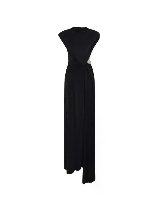 Rachel Gilbert Embellished Gathered Gown - Black