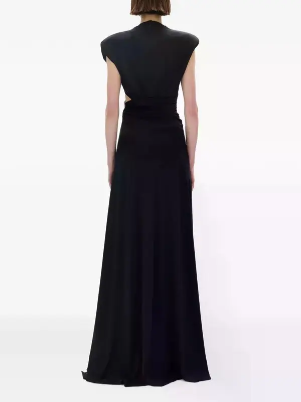 Rachel Gilbert Embellished Gathered Gown - Black