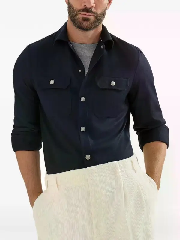 Brunello Cucinelli Virgin-wool Snap-button Shirt
