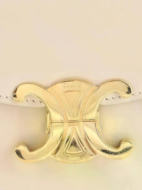 Celine Triomphe Besace Cléa Chain Flap Bag In Leather