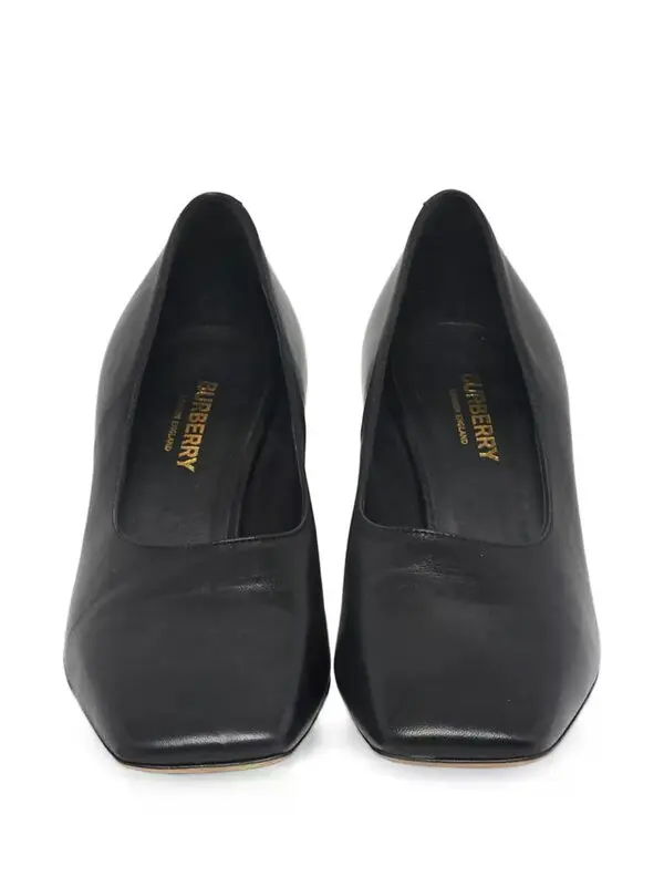 Burberry Leather Square-toe Block-heel Pumps