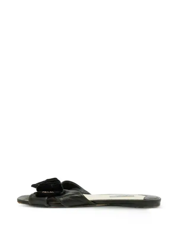 Prada Bow Detail Flat Sandals