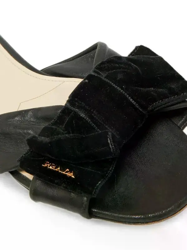 Prada Bow Detail Flat Sandals