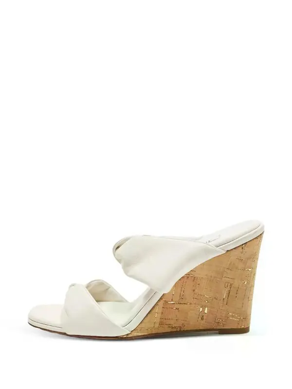 AQUAZZURA Leather Twist Detail Wedge Sandals - White