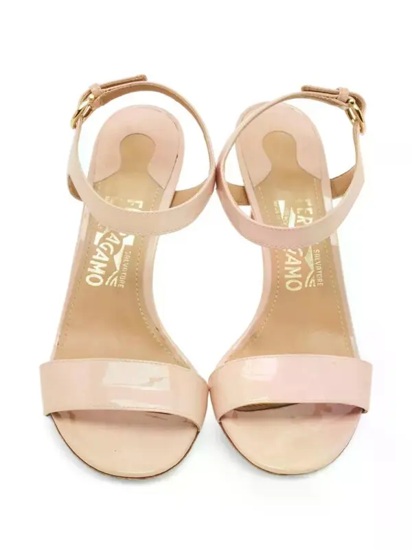 FERRAGAMO Patent Leather Ankle-strap Stiletto Sandals