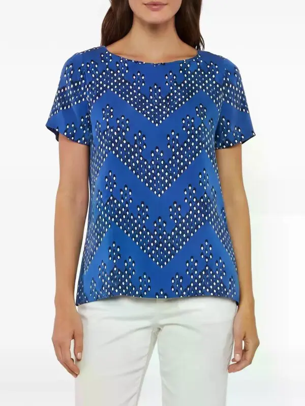 Diane Von Furstenberg Printed Short-sleeve Blouse