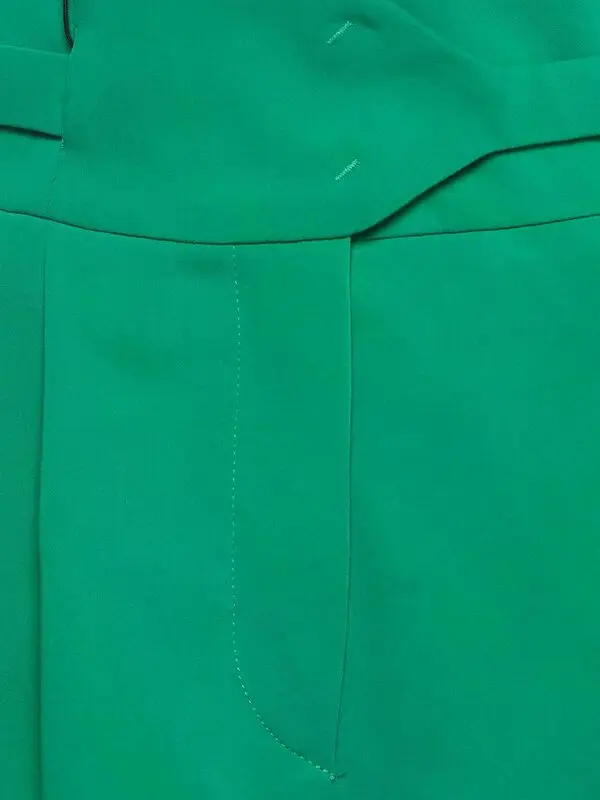 Emporio Armani Pleated Crepe Shorts With Buckled Side Tabs