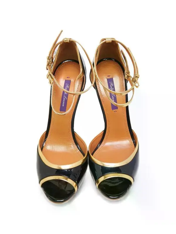 Ralph Lauren Patent Leather Ankle Strap Sandals