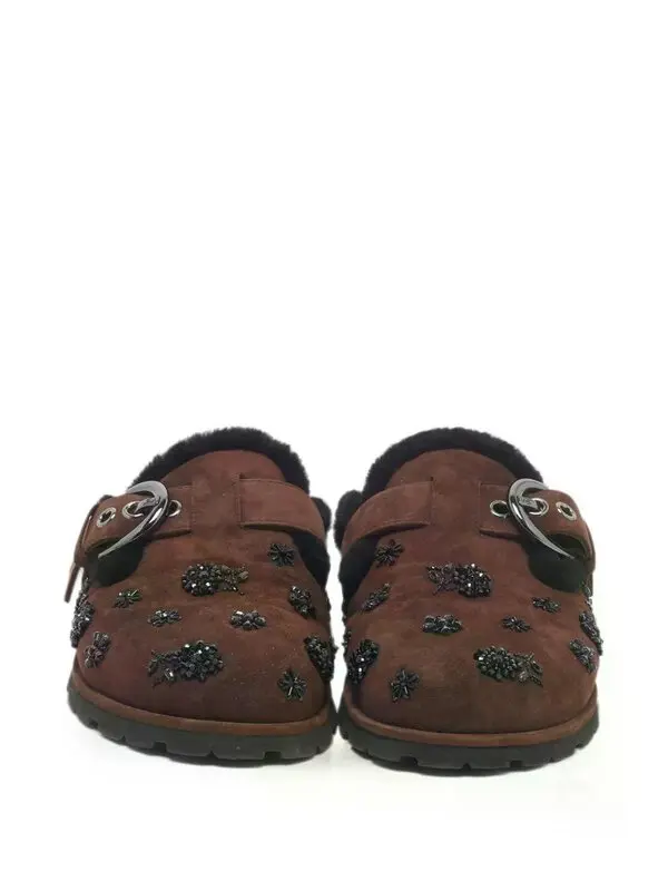 STUART WEITZMAN Chrystie Embellished Mules - Brown