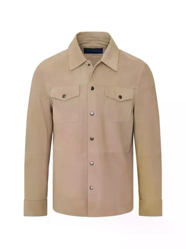 PATRICK ASSARAF Suede Shirt Jacket - Neutrals