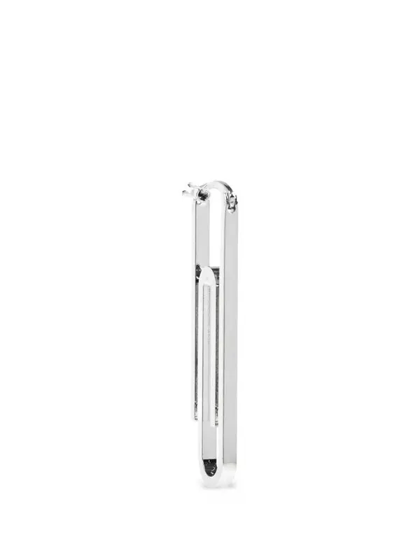 Off-White Paperclip-shaped Single Earrings - Silver