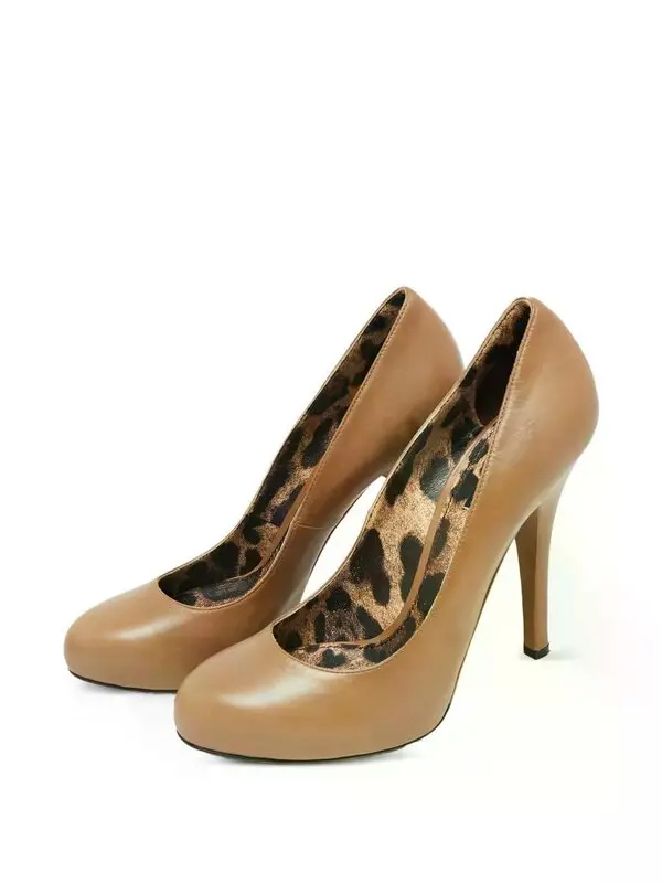 Dolce & Gabbana Round-toe Stiletto Pumps With Leopard Print Insoles