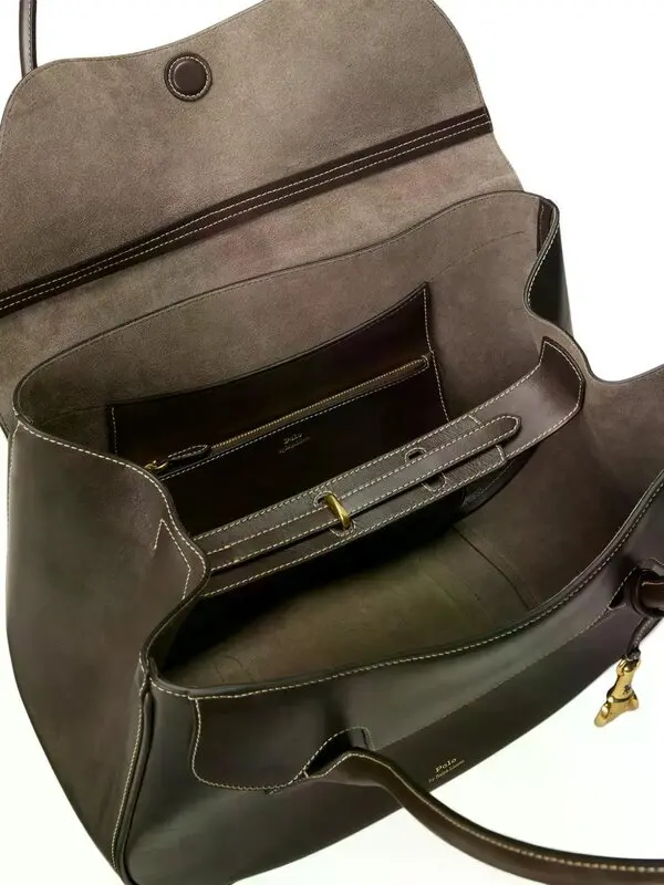 Polo Ralph Lauren Contrast-stitch Leather Tote Bag